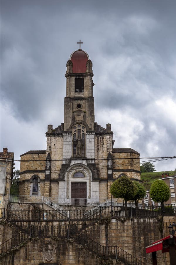 Church of San Antonio from 1912 in the Town of Infiesto. Asturias ...