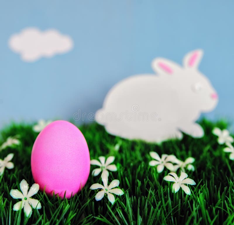 Was das Ostern Bunny Left stockbild. Bild von wolke, gras - 38117755
