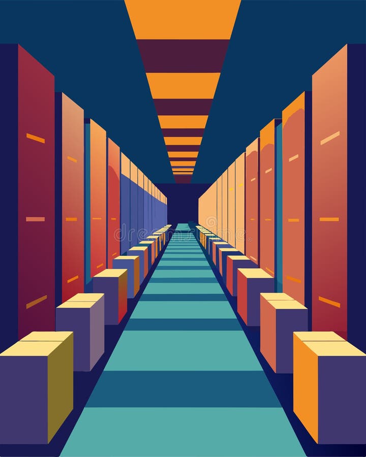 It Was Hard To Navigate through the Narrow Aisles with Boxes Stacked ...