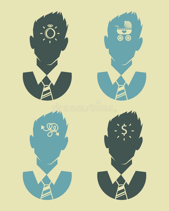 Was Im Verstand Dieses Mannes Ist Stock Abbildung - Illustration von ...