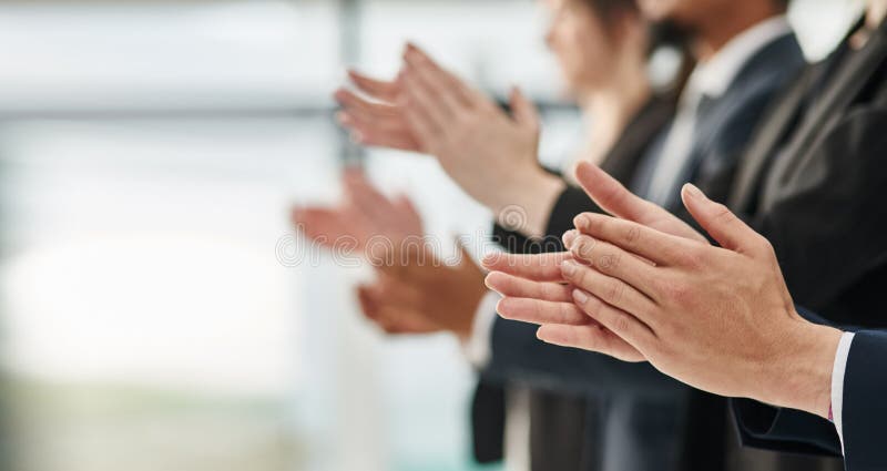 That Was on Point. a Group of Unrecognizable Businesspeople Clapping ...