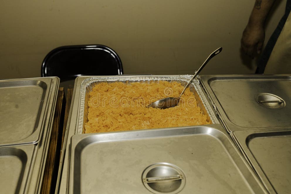 Mexican Rice from a Recent Wedding in Serving Buffet Stock Photo ...