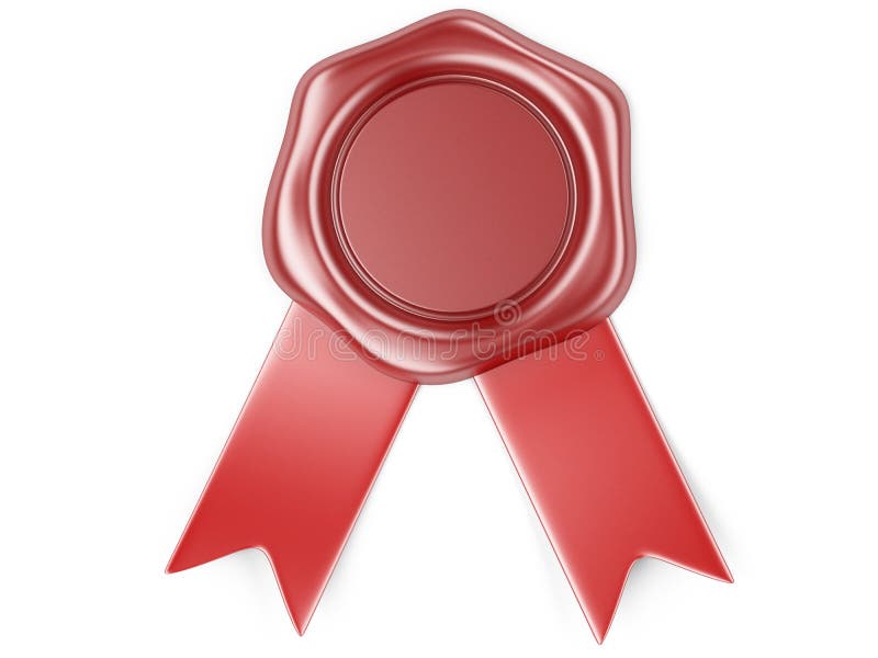 Was seal with red ribbon stock illustration. Illustration of emboss ...