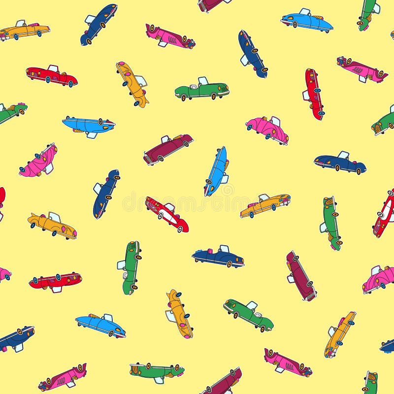 Pattern of a pretty car, stock vector. Illustration of interesting ...