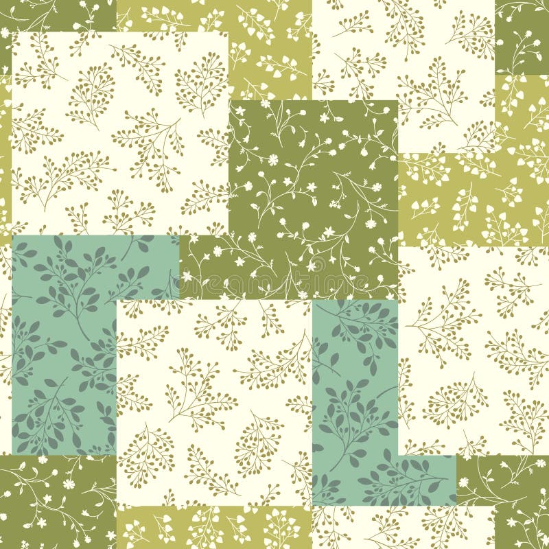 Simple Leaf Patchwork Pattern Stock Illustration - Illustration of ...