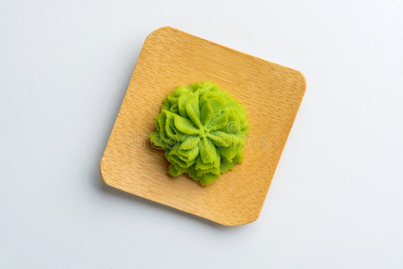 Wasabi Portion on Bamboo Plate Stock Image - Image of spice, healthy ...