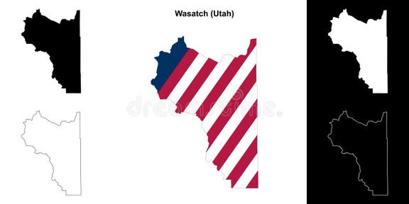 Wasatch outline map stock vector. Illustration of area - 324144048