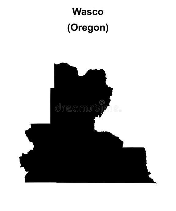 Wasco outline map stock vector. Illustration of cartography - 361754395