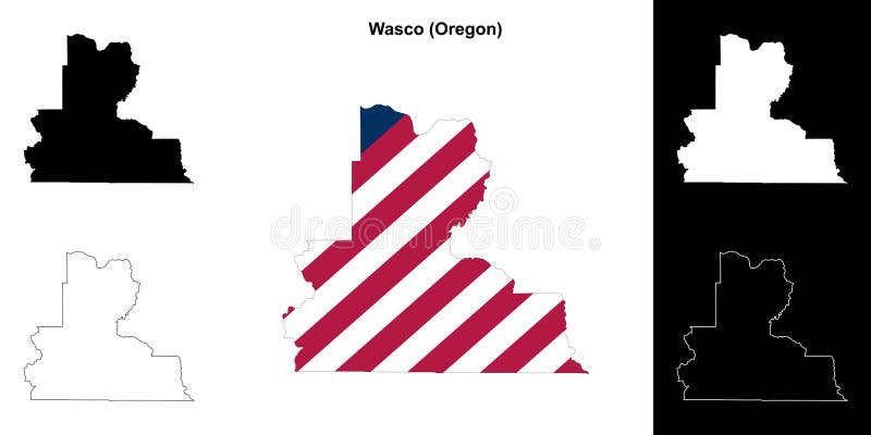 Wasco outline map stock vector. Illustration of blank - 324067150