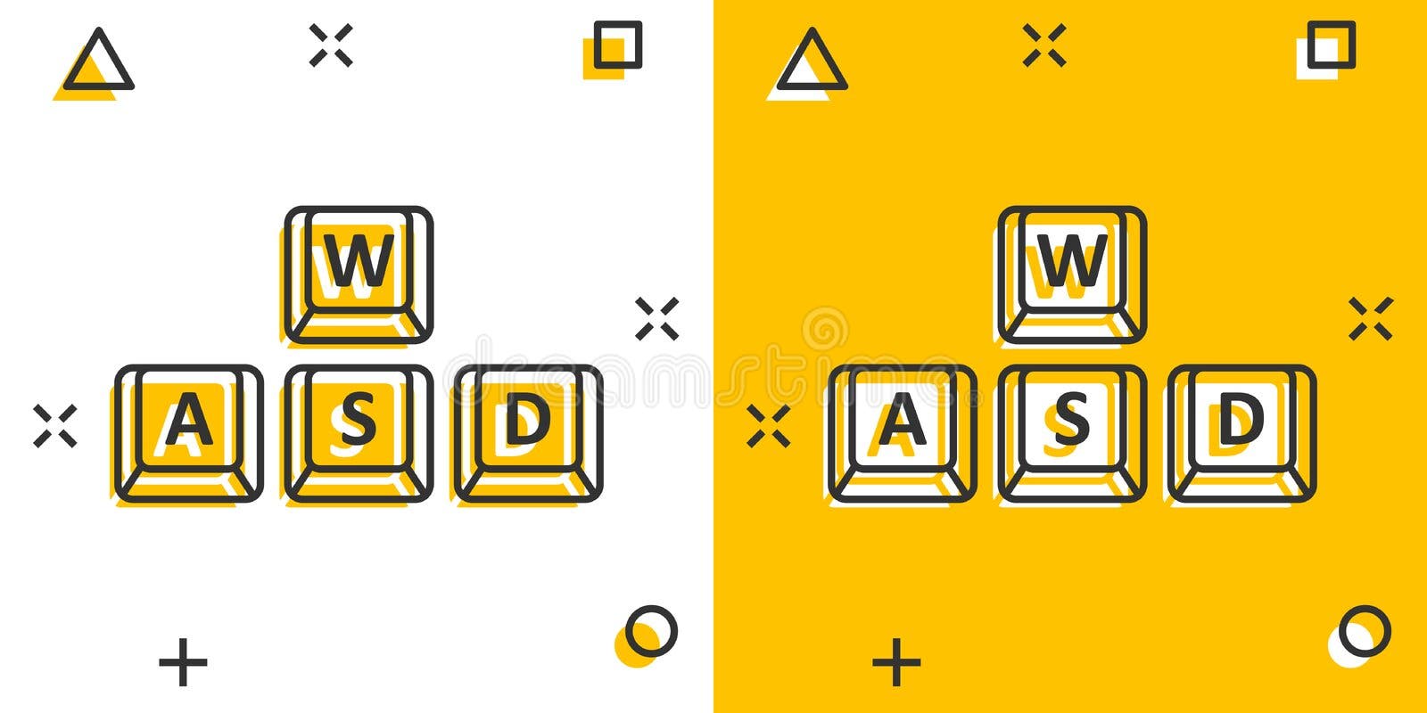 Wasd Button Icon in Flat Style. Keyboard Vector Illustration on White ... Wasd Button Icon in Flat Style. Keyboard Vector Illustration on White ...