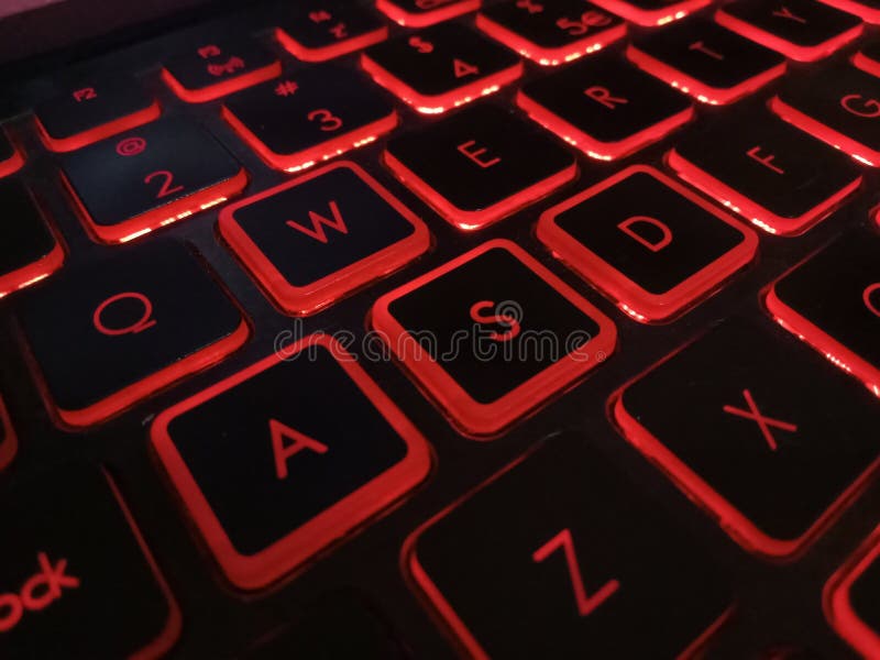 Wasd Button on the Keyboard that Lights Up Red Stock Photo - Image of ...