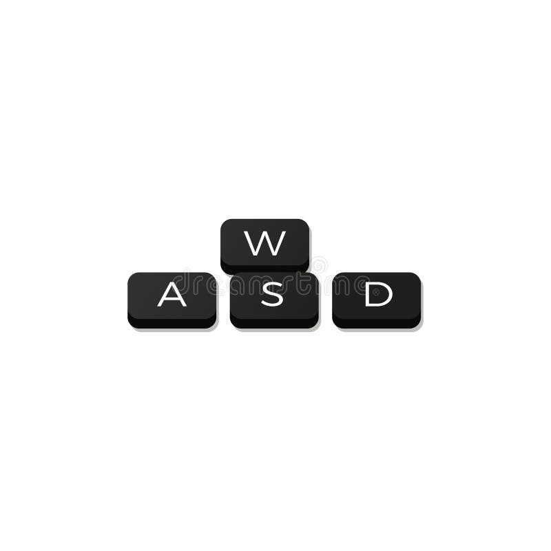 Wasd Key Combination W A S D Game Move Keyboard Stock Vector