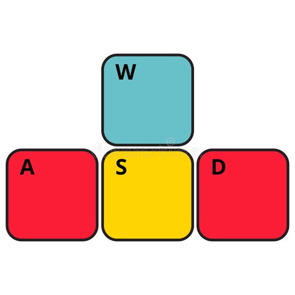 Vintage Pop Colour WASD Vector Icon Stock Vector - Illustration of ...