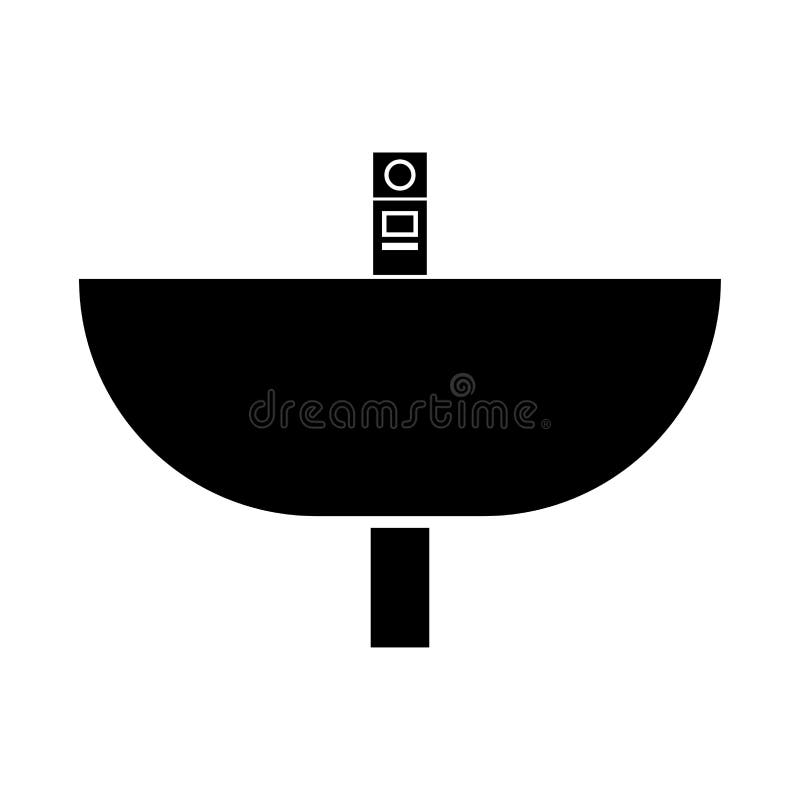 Wash Basin Black Color Icon . Stock Vector - Illustration of domestic ...