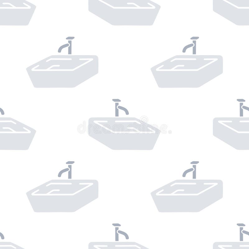 Wash Basin Cartoon Seamless Pattern, Vector. Stock Vector ...