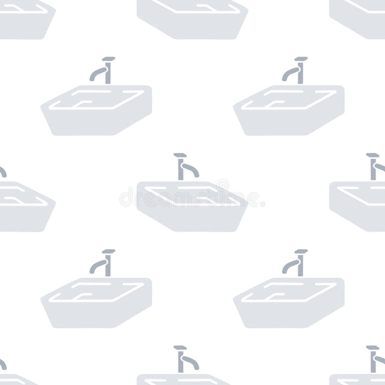 Wash Basin Cartoon Seamless Pattern, Vector. Stock Vector ...