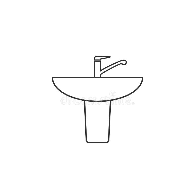 Wash Basin Icon. Vector Illustration, Flat Design. Stock Vector - Illustration of personal ...