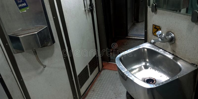 Wash Basin at Indian Train Internal Interior Stock Photo - Image of ...
