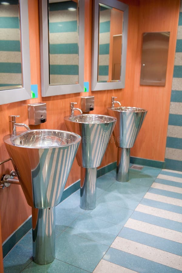 Wash Basins Bathroom for Washing Hands Stock Photo - Image of public ...