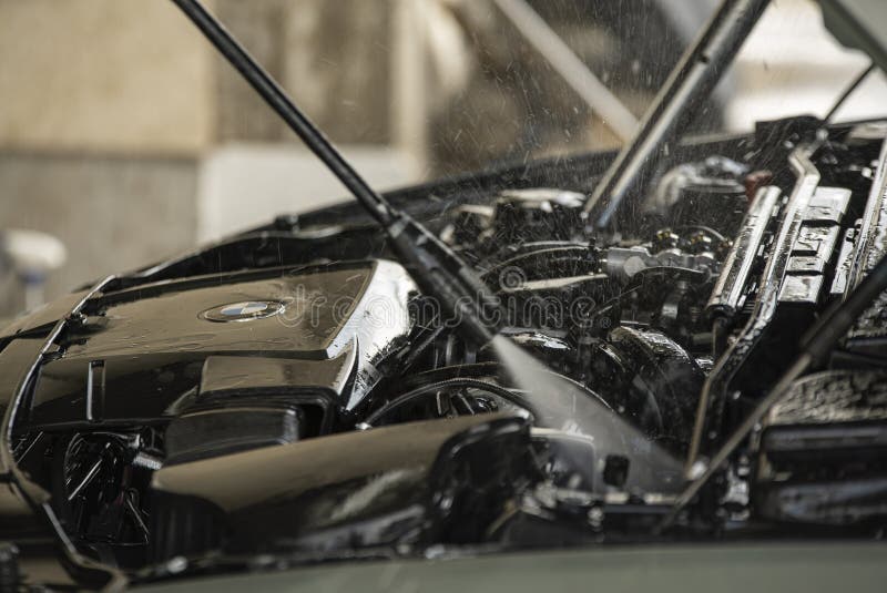 Wash the car engine stock image. Image of cleaning, road - 215087663