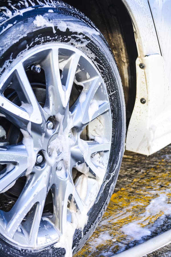 Wash car wheels shine stock photo. Image of service, reflection - 43788822