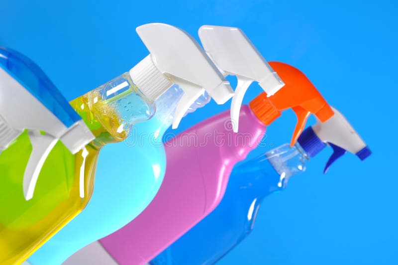 Wash and Cleaning on Blue Background Stock Image - Image of color ...