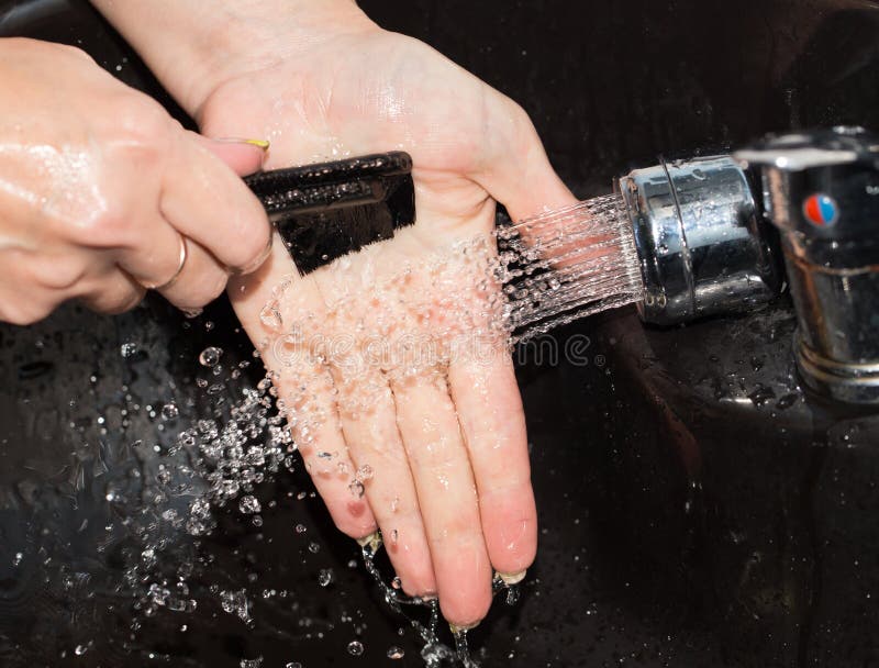 Wash combs in water stock photo. Image of flowing, clear - 101628868