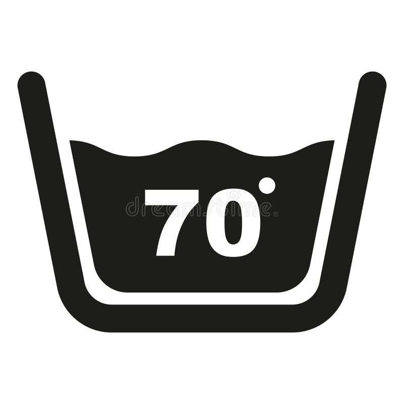 Wash at 70 Degree Icon. Water Temperature Vector Illustration Stock ...