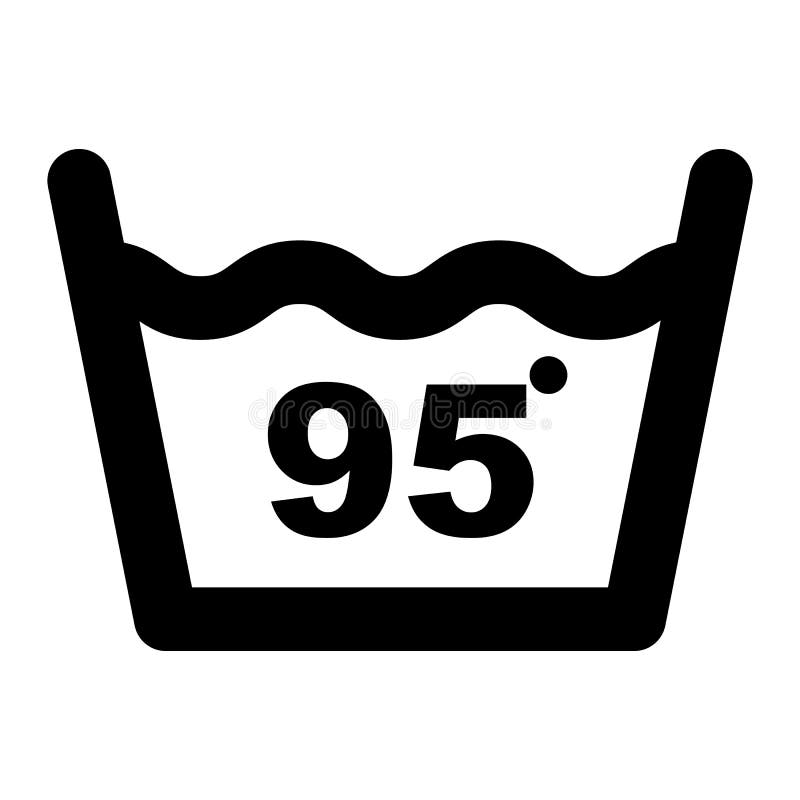 Wash at 95 Degree Icon. Water Temperature Vector Illustration Stock ...