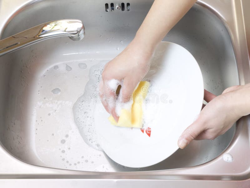 Wash the dishes stock photo. Image of faucet, plate, home - 12120488