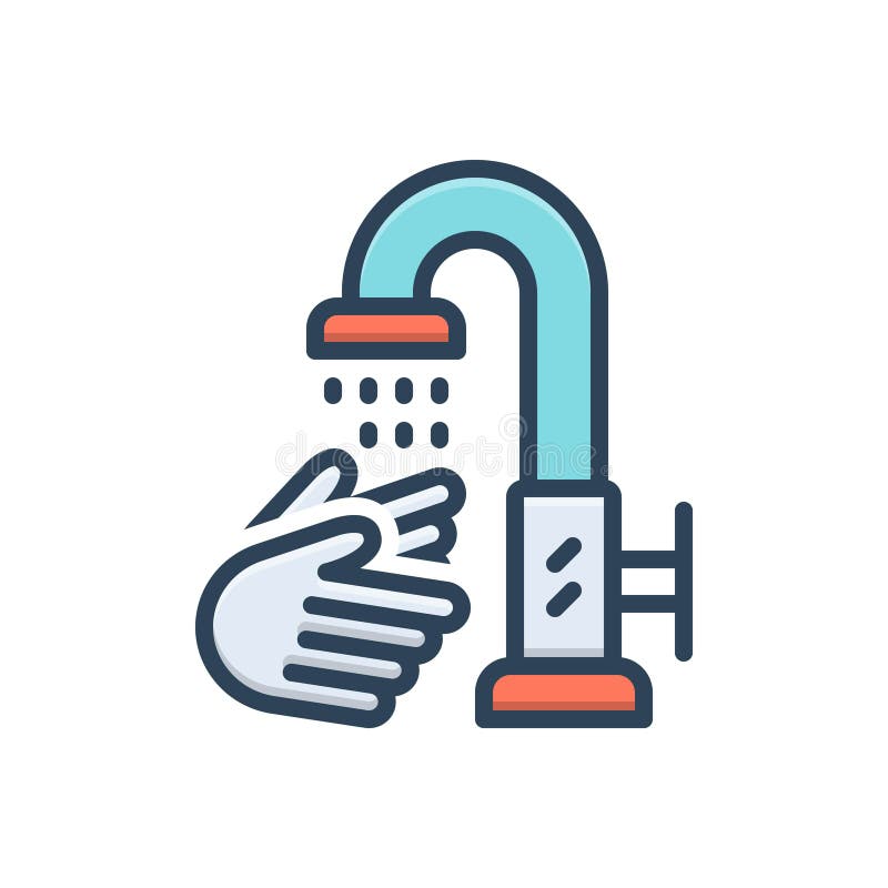 Color Illustration Icon for Wash Hand, Faucet and Tumble Stock Vector ...
