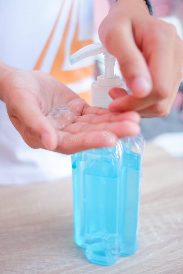 Wash Hands with Gel To Kill Germs. Stock Image - Image of full ...