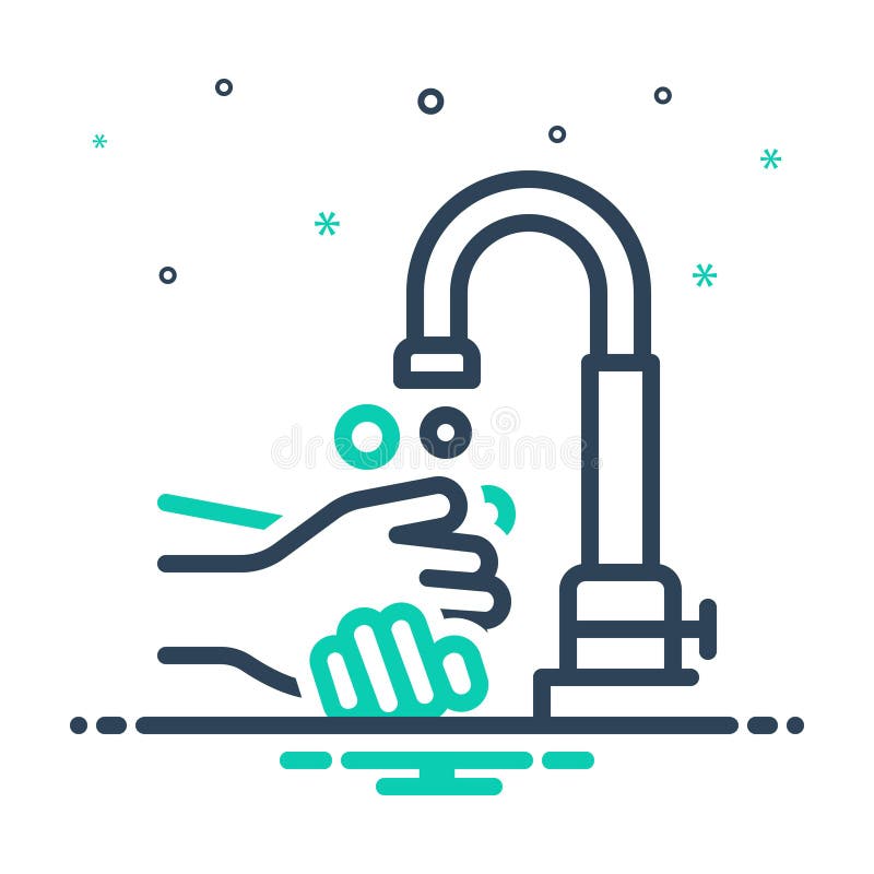 Mix Icon for Wash Hands, Wash Hands and Spigot Stock Vector ...