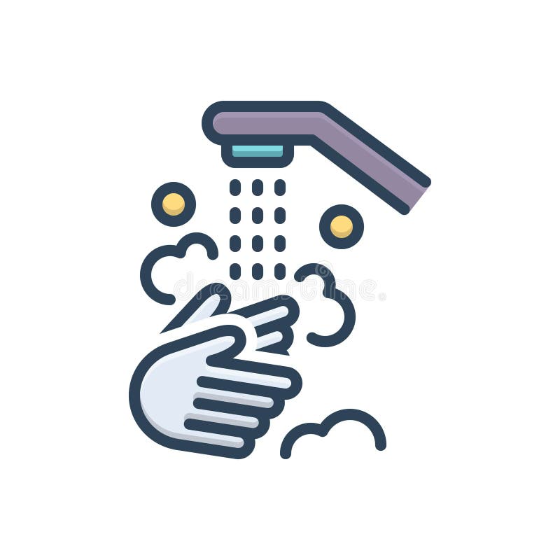 Color Illustration Icon for Wash Hands, Wash and Care Stock ...