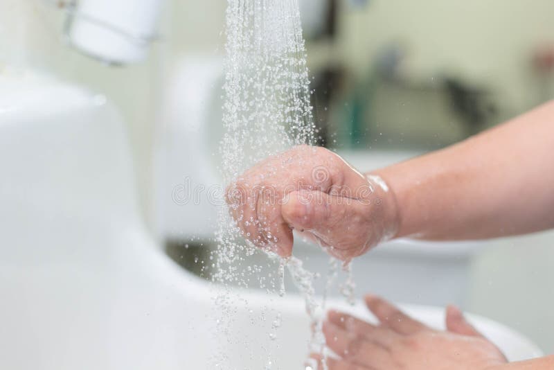 Wash hands Surgery. stock photo. Image of bathroom, female - 103004860