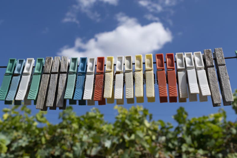 Wash-line in Open Space Under the Sky Stock Image - Image of autumn ...