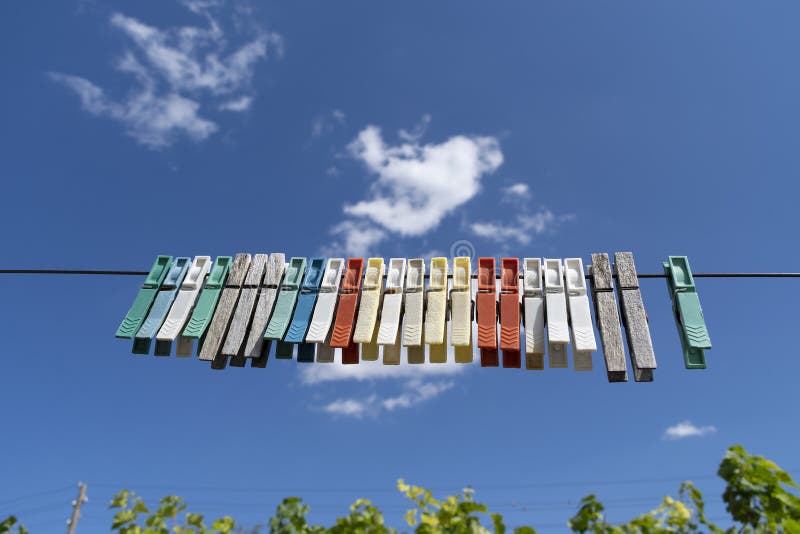 Wash-line in Open Space Under the Sky Stock Photo - Image of calm ...
