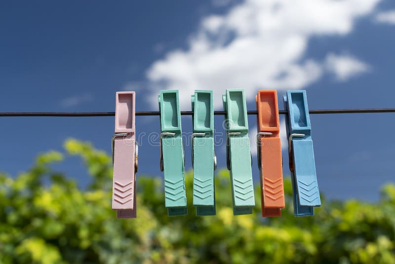 Wash-line in Open Space Under the Sky Stock Photo - Image of ...