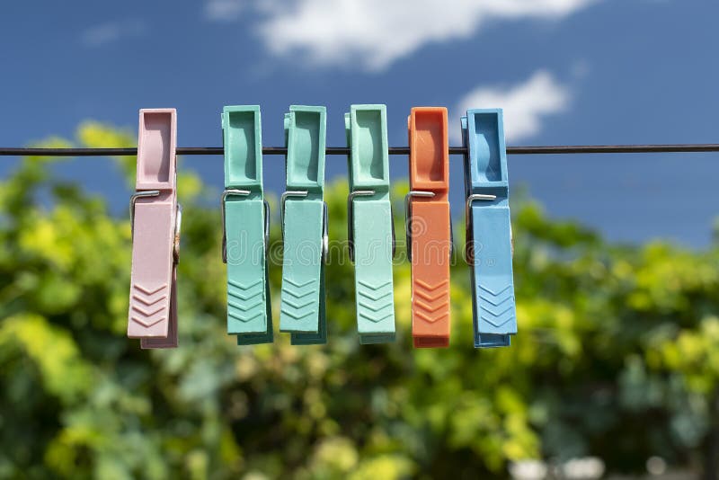 Wash-line in Open Space Under the Sky Stock Image - Image of homework ...