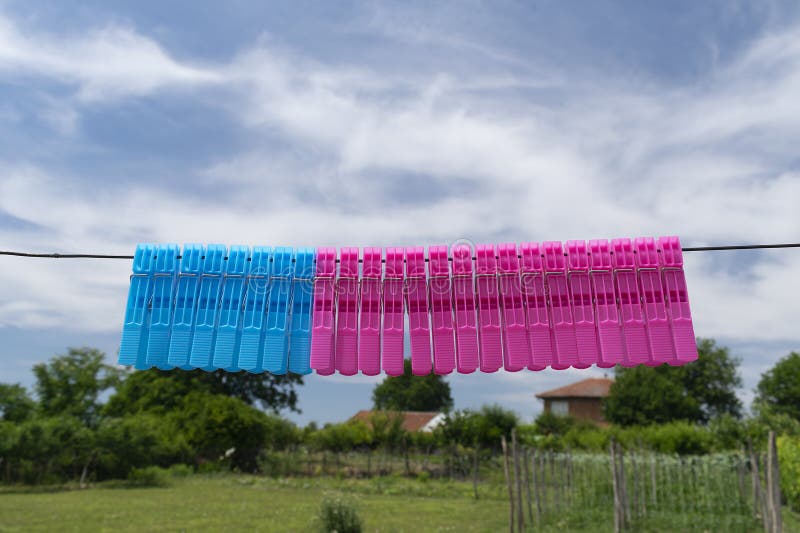 Wash-line in Open Space Under the Sky Stock Image - Image of sunny ...