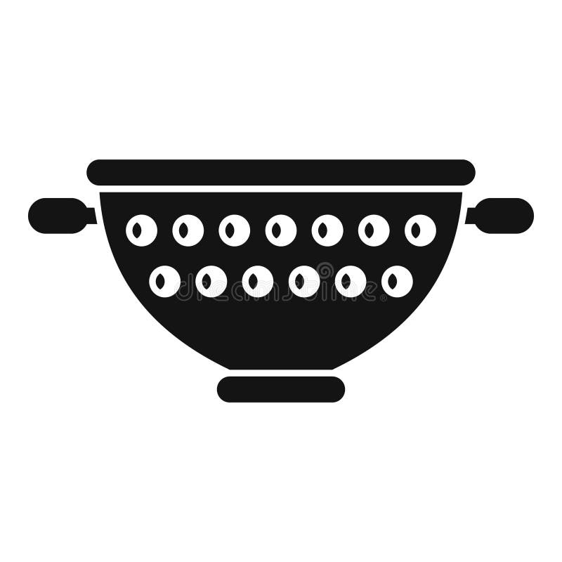 Wash Metal Colander Icon Simple Vector. Cooking Element Stock ...