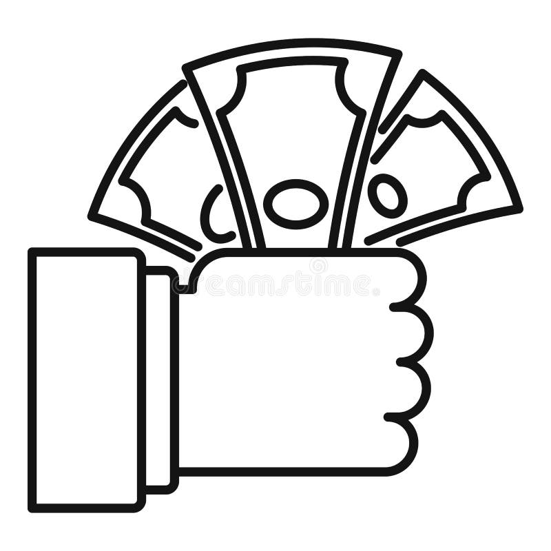 Wash Money Hand Icon, Outline Style Stock Vector - Illustration of hand ...