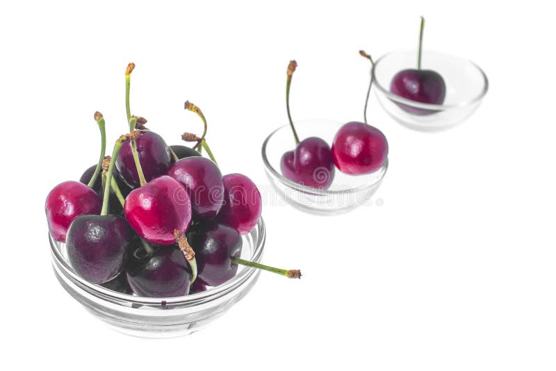 Wash, Shallow, Red Cherry on White Background. Stock Image - Image of ...