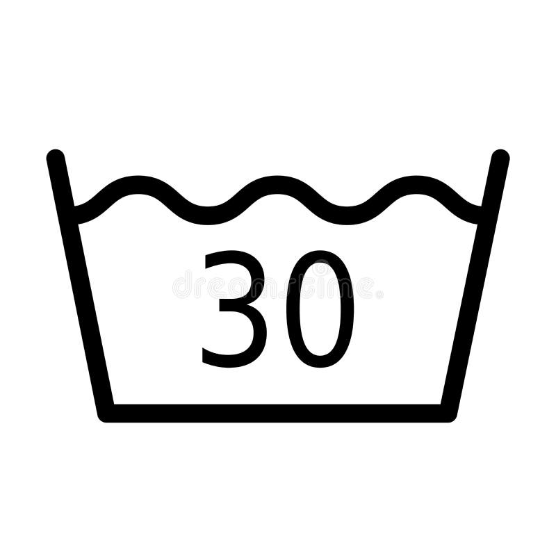 Wash Icon. Machine Washable At 30 Degrees Symbol. Stock Vector ...