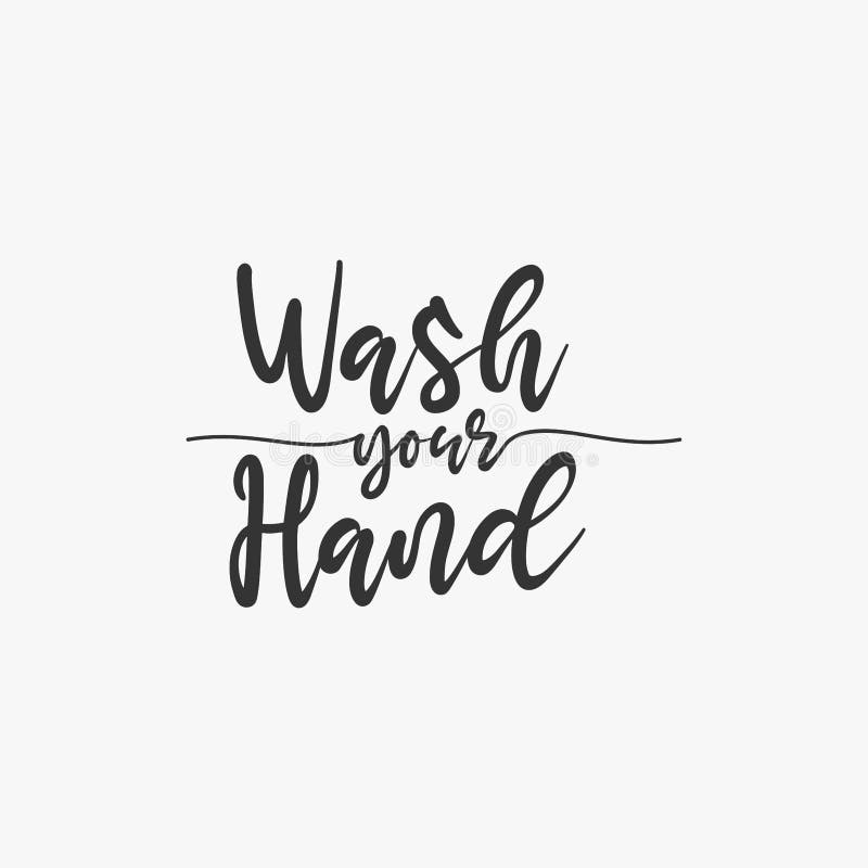 Wash Your Hand Lettering, Typography Graphic Design Stock Vector ...