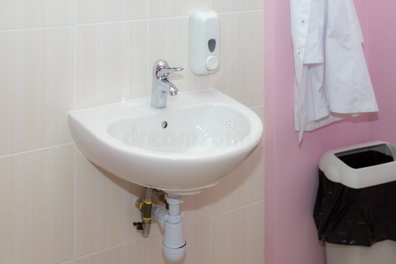 Washbasin for Hand Washing and Hygiene in the Doctors Office Stock ...