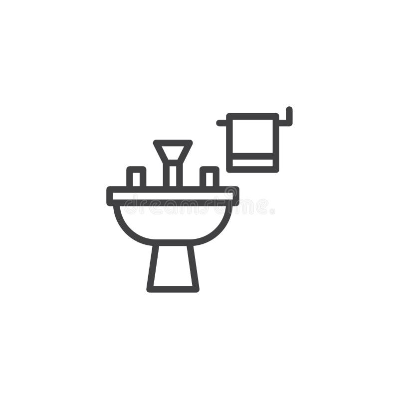 Washbasin Icon, Outline Style Stock Vector - Illustration of house ... Washbasin Icon, Outline Style Stock Vector - Illustration of house ...