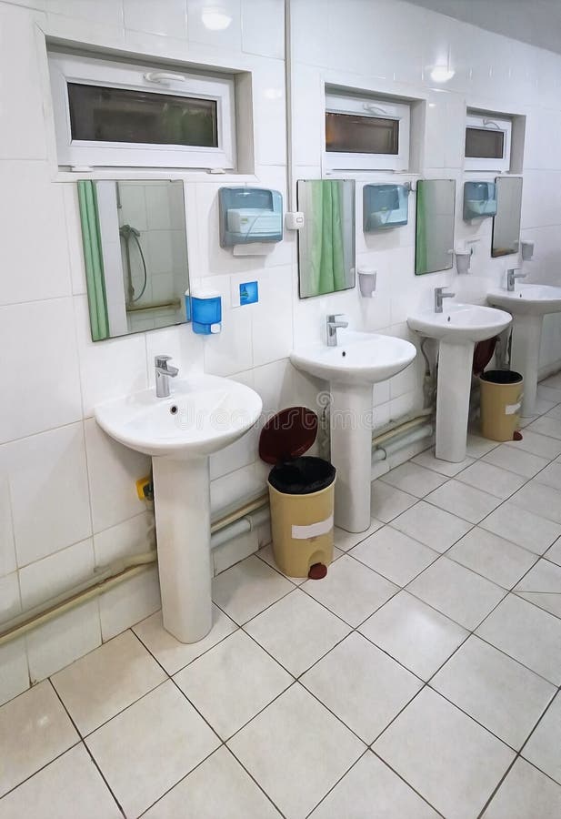Washbasins in the hostel stock photo. Image of liquid - 154461688