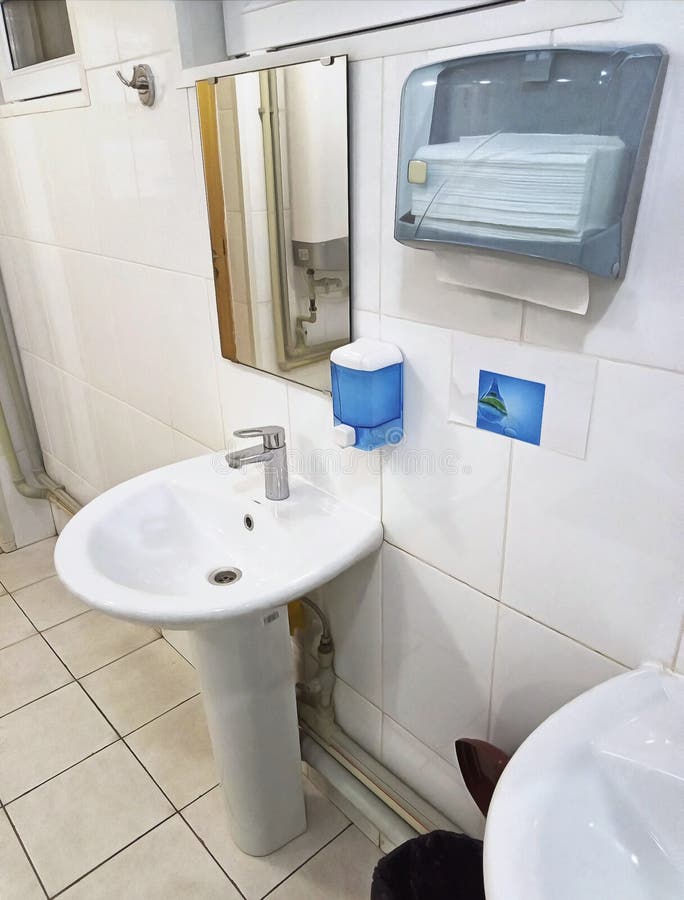 Washbasins in the hostel stock photo. Image of hostel - 155553328