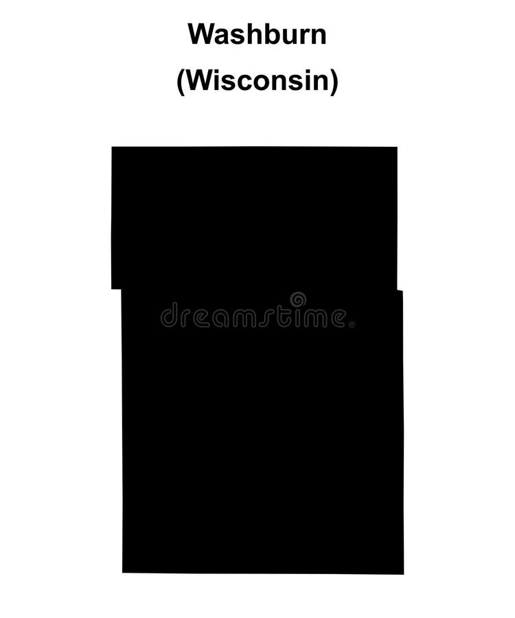 Washburn outline map stock vector. Illustration of template - 361876937